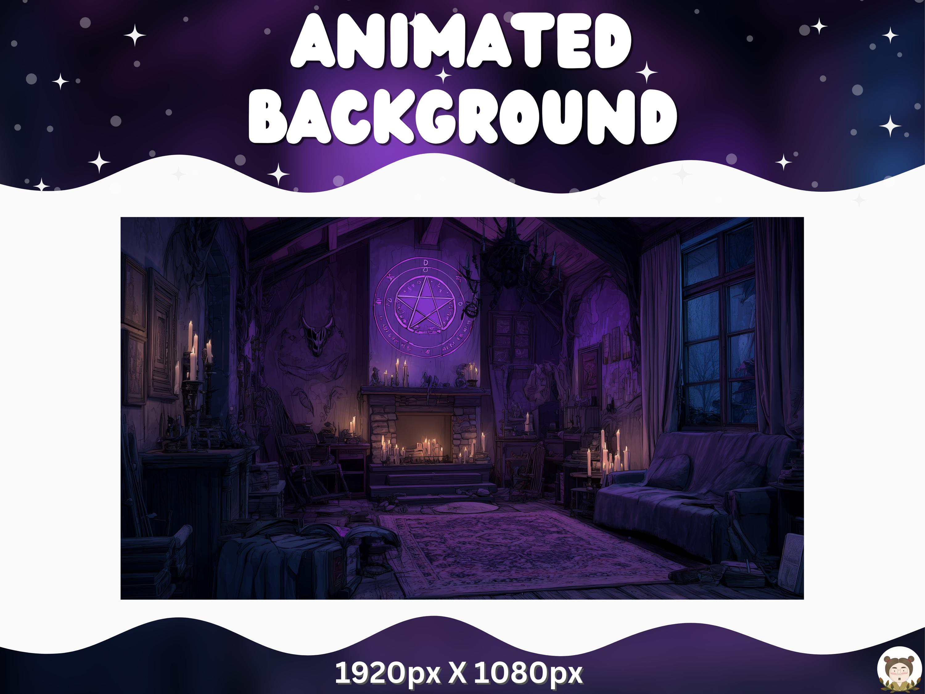 Animated Vtuber Background: Pentagram Horror Purple Room (MP4 & PNG) - Etsy