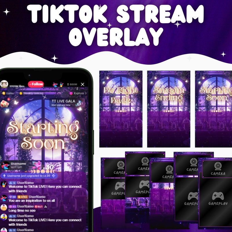 Tik Tok Live Studio Overlays - Etsy