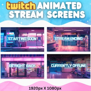Stream Screens Lofi Store Neon Pink Blue Starting Soon Screen Stream ...