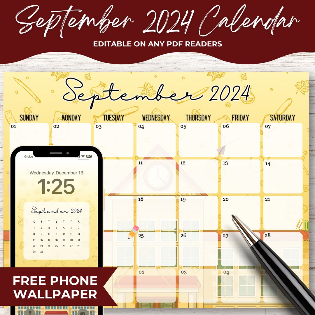 Editable September Calendar 2024 sunday Starts, Printable Fillable ...