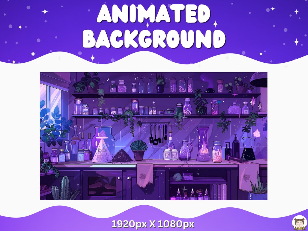 Vtuber Animated Background Kitchen Cozy Cook Twitch Witch Kitchen ...