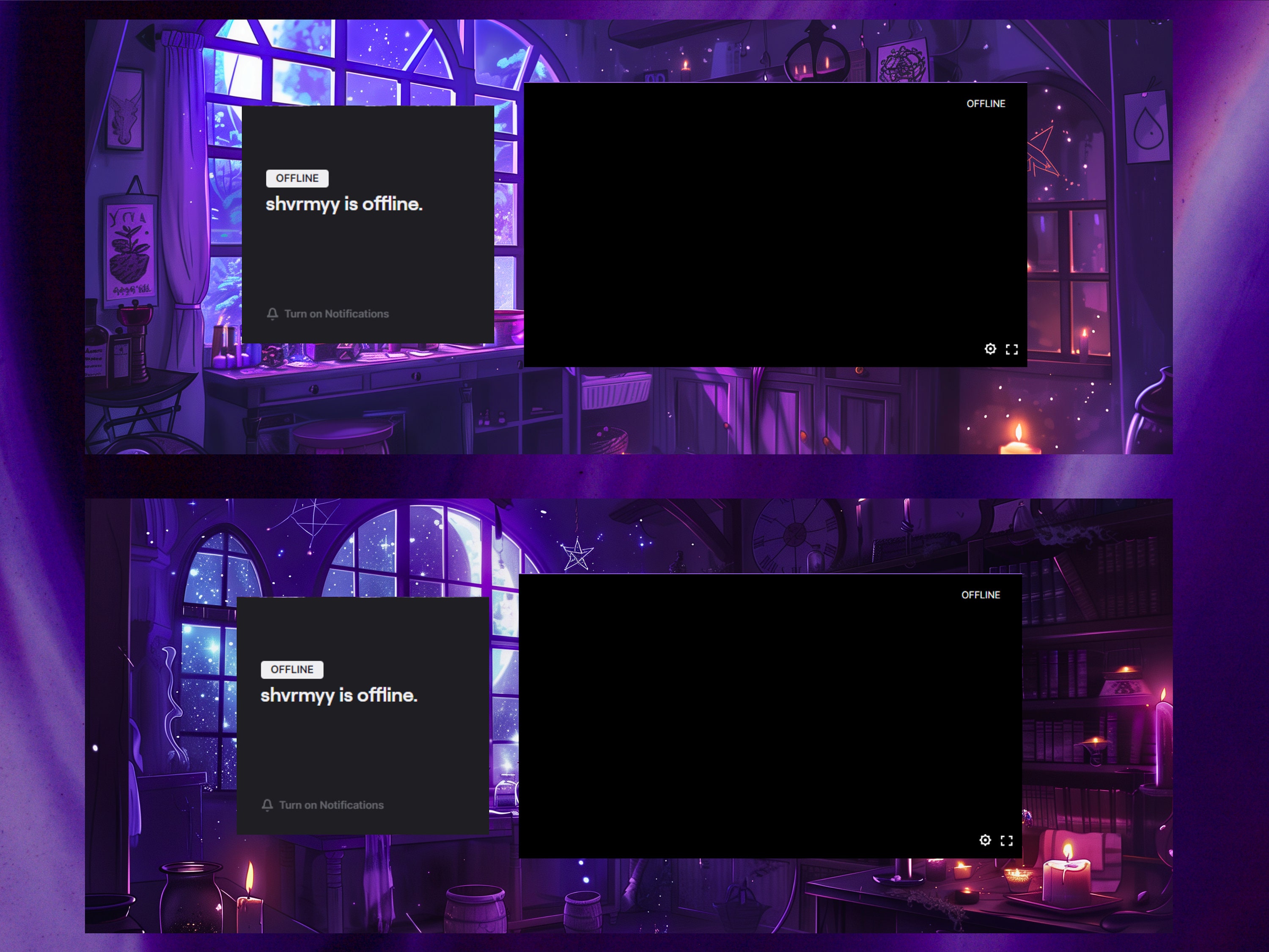 Vtuber Animated Background Purple Witch Twitch Fantasy Stream Overlay ...