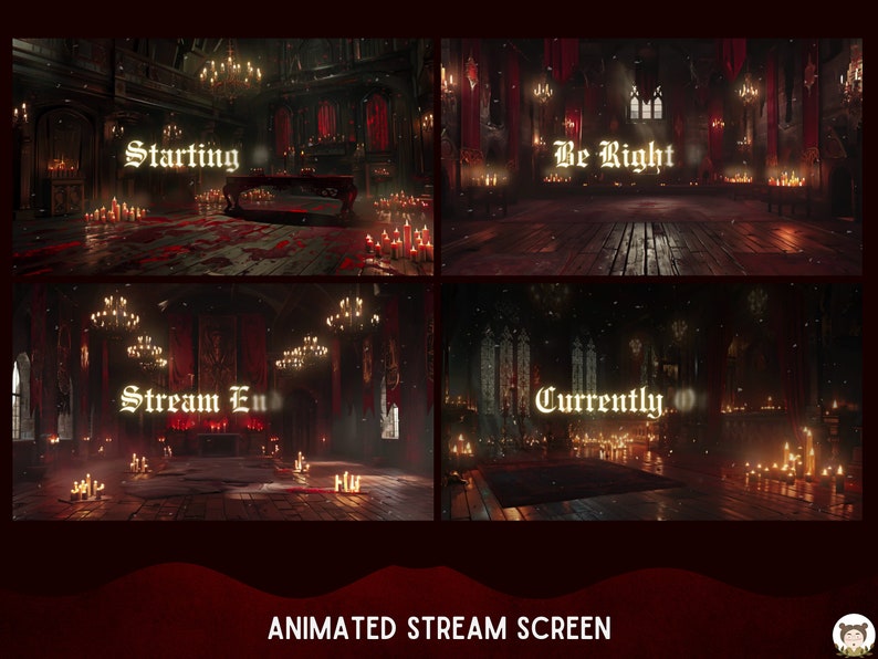 Red Vampire Lair Animated Twitch Stream Overlay Package - Etsy
