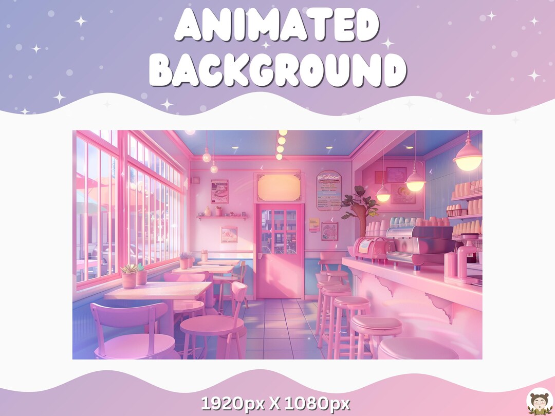 Vtuber Animated Background Coffee Shop Floral Twitch Lofi Stream ...