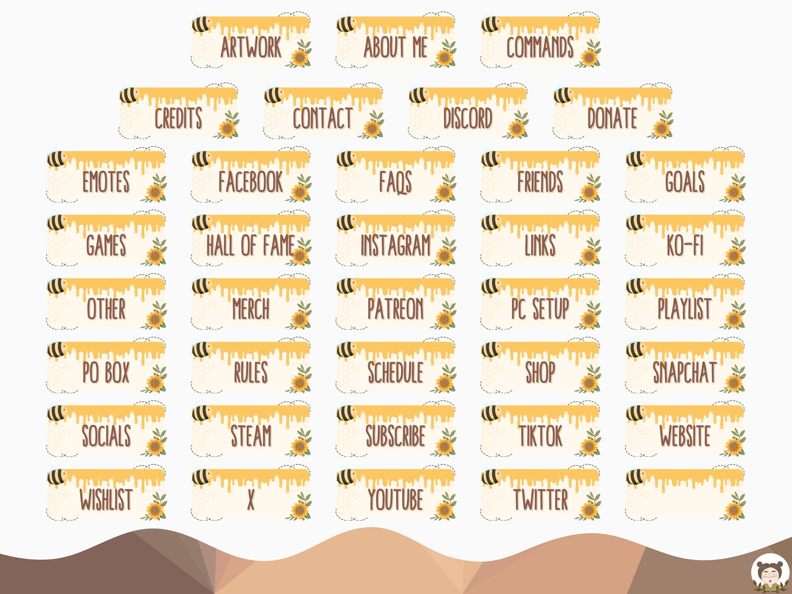 Honey Bee Twitch Panels Nature Twitch Panels Cute Twitch Panels Plant ...