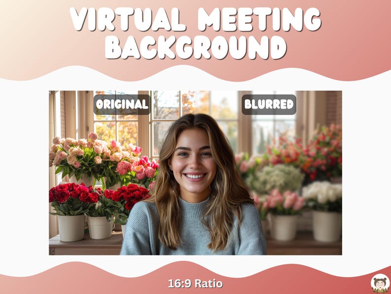 Zoom Background Office Background Floral Flower Virtual Meeting ...