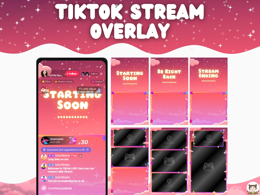 Tiktok Stream Overlay Pink Cute Witch Tiktok Fantasy Stream Overlay ...