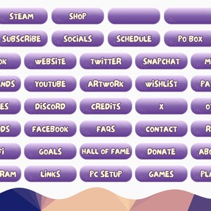 Purple Twitch Panels Semi Transparent Twitch Panels Cute Twitch Panels ...