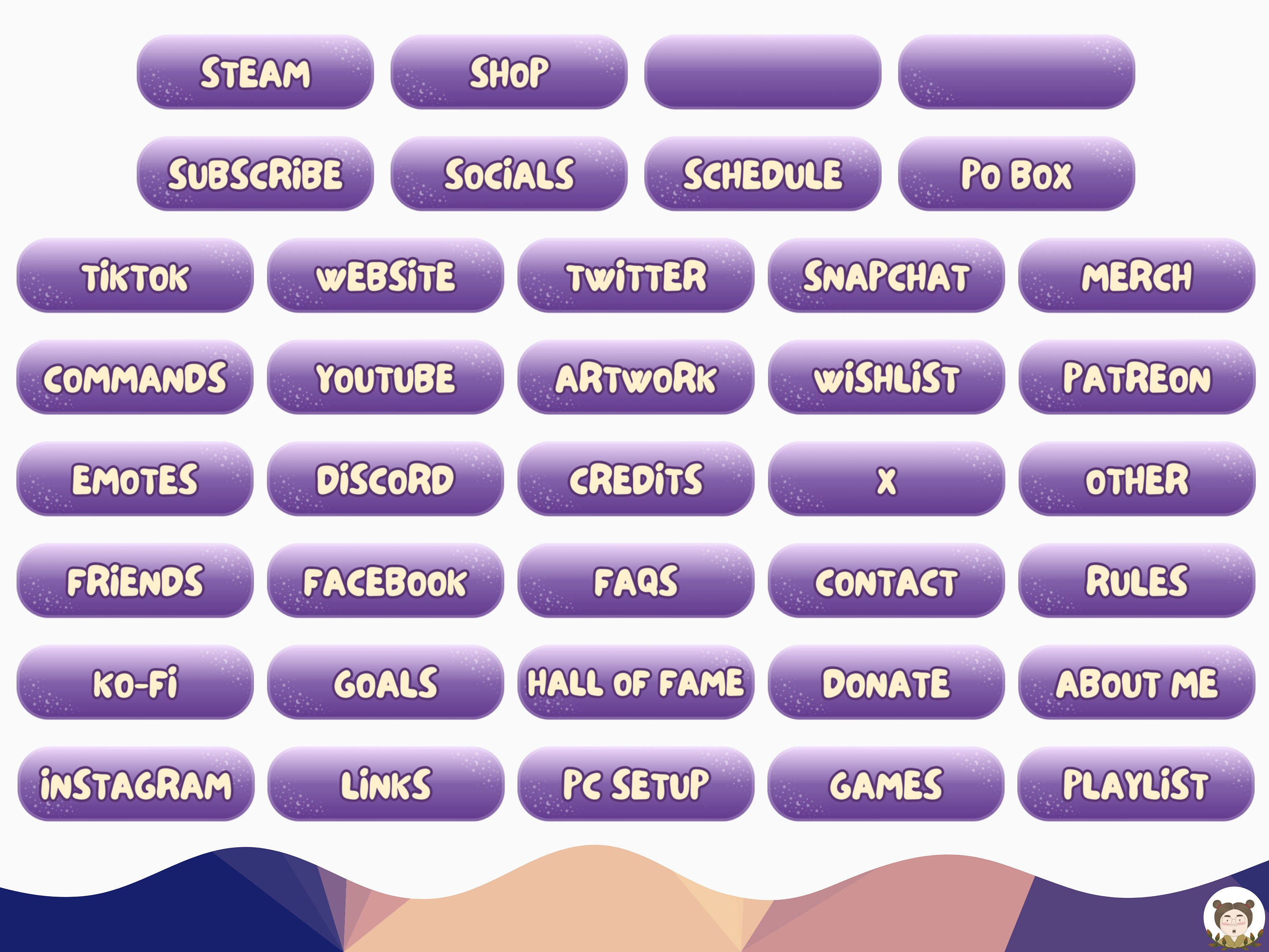 Purple Twitch Panels Semi Transparent Twitch Panels Cute Twitch Panels ...