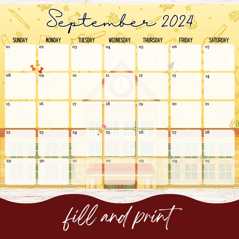 Editable September Calendar 2024 sunday Starts, Printable Fillable ...