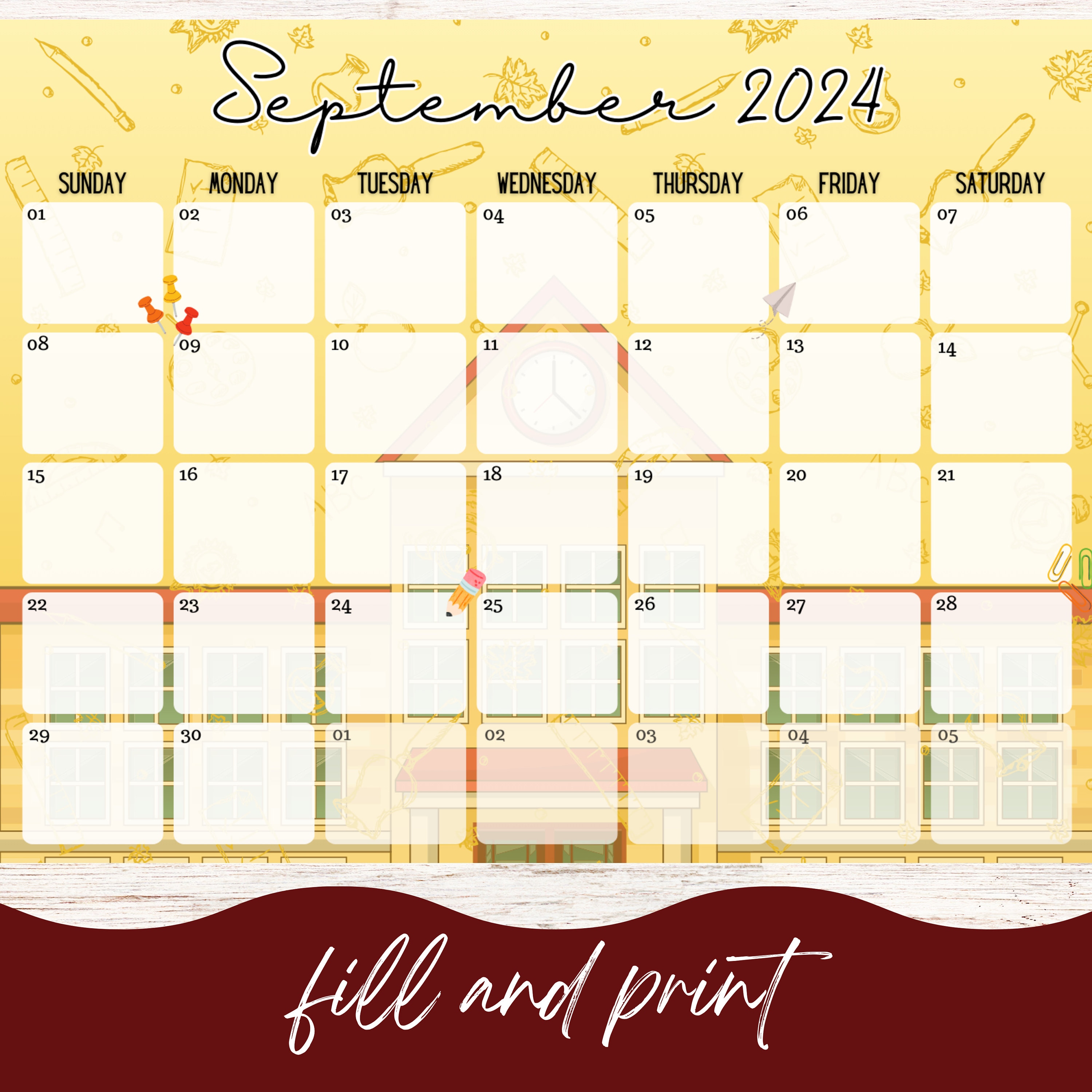 Editable September Calendar 2024 sunday Starts, Printable Fillable ...