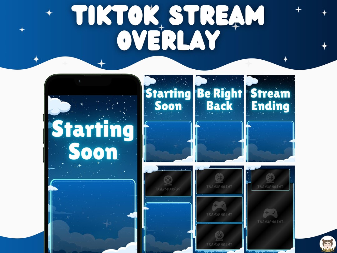 Tiktok Stream Overlay Blue Sky Skies Tiktok Fantasy Stream Overlay Blue ...