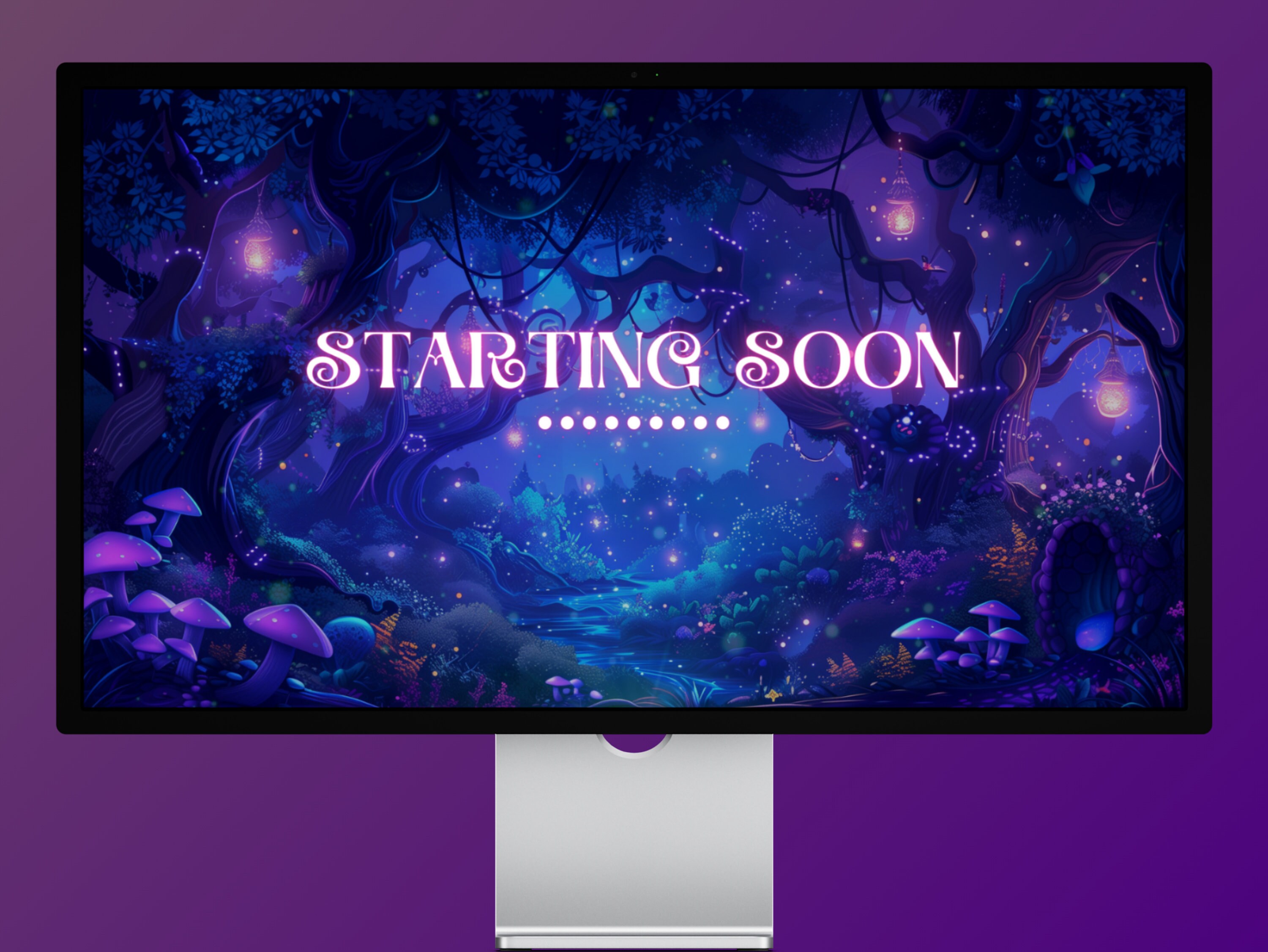 Animated Stream Screen Overlay Purple for Twitch Purple Twitch Overlay ...
