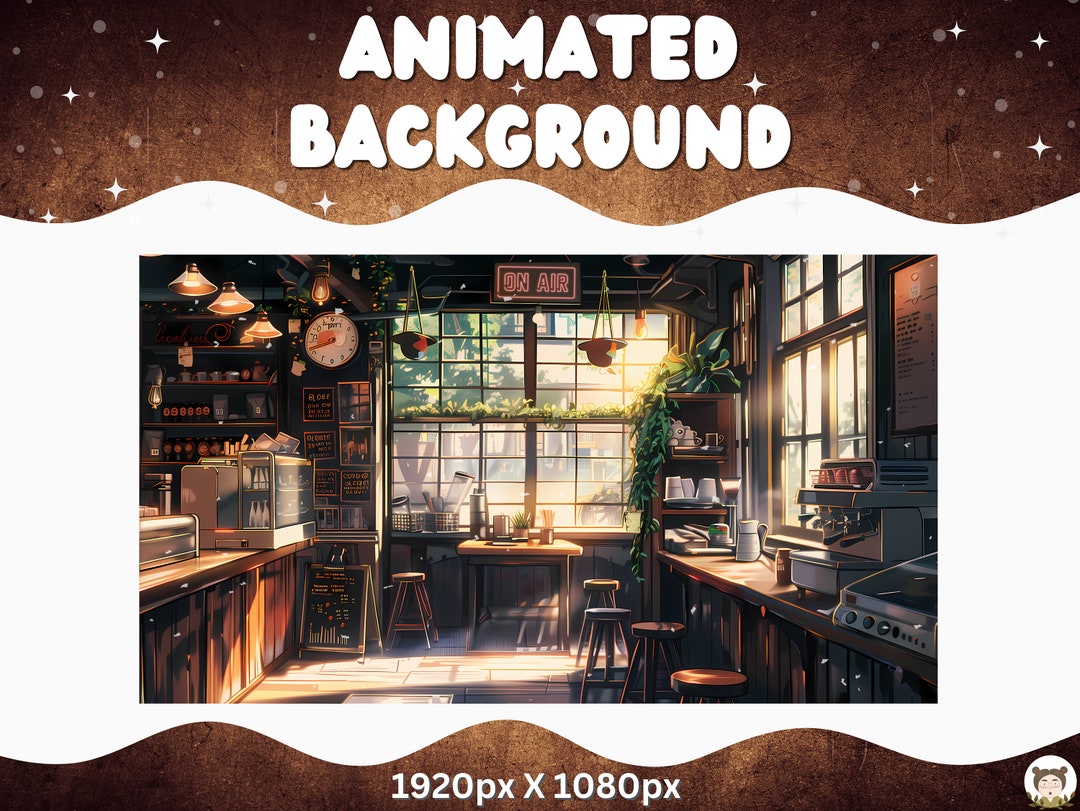 Vtuber Animated Background Cozy Coffee Shop Stream Overlay Vtuber ...