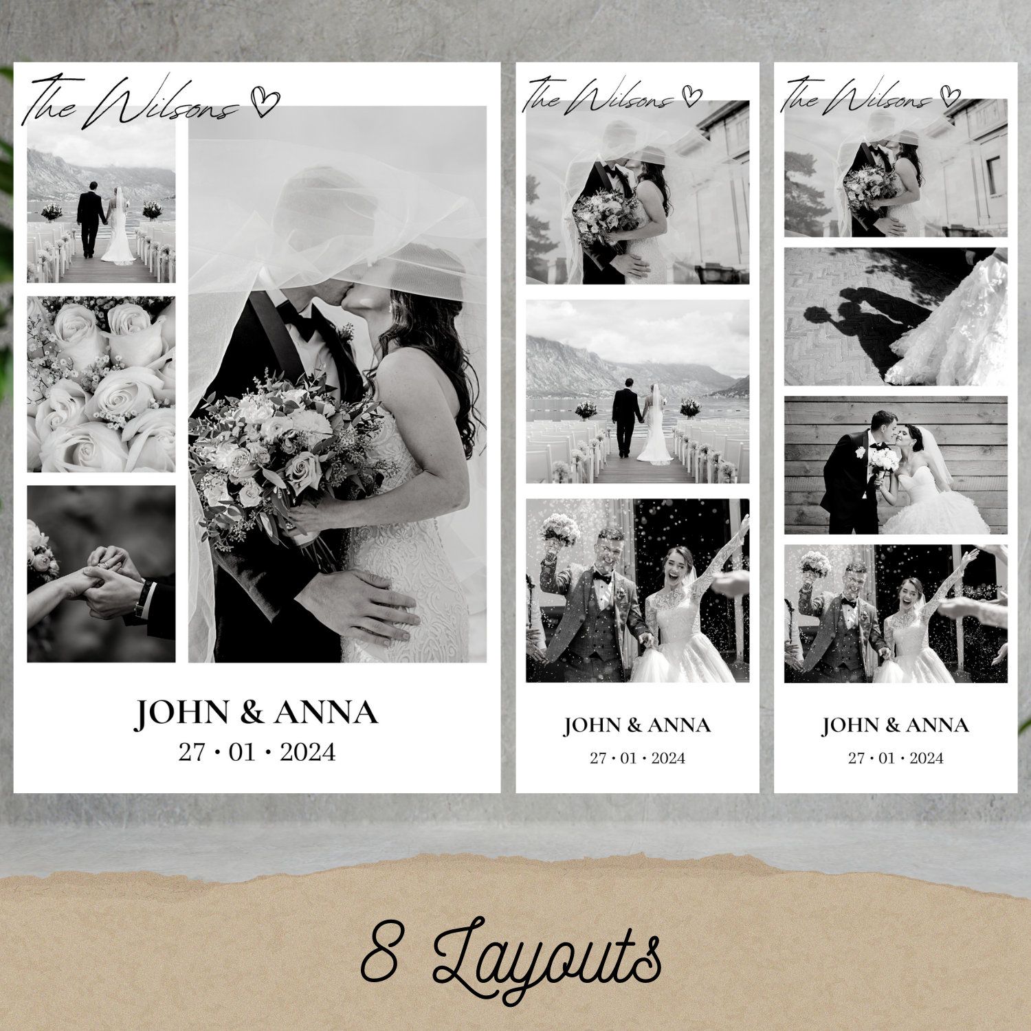 Wedding Photo Booth Template Minimalist Customize Wedding DIY Simple ...