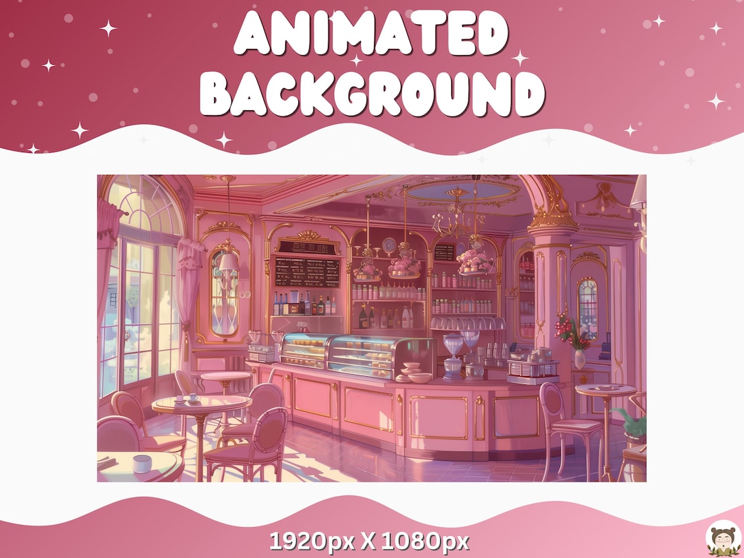 Vtuber Animated Background Coffee Shop Floral Twitch Lofi Stream ...