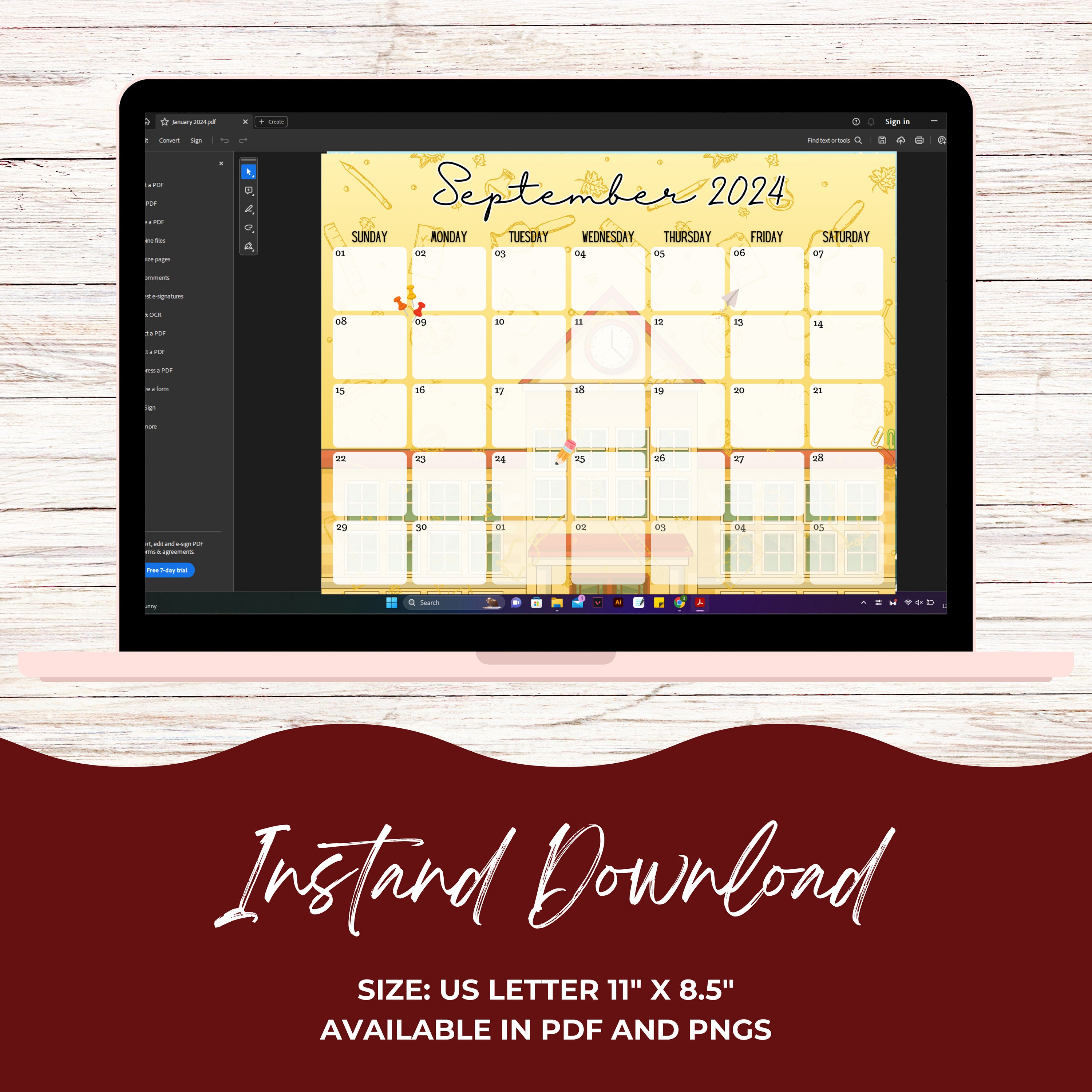 Editable September Calendar 2024 sunday Starts, Printable Fillable ...
