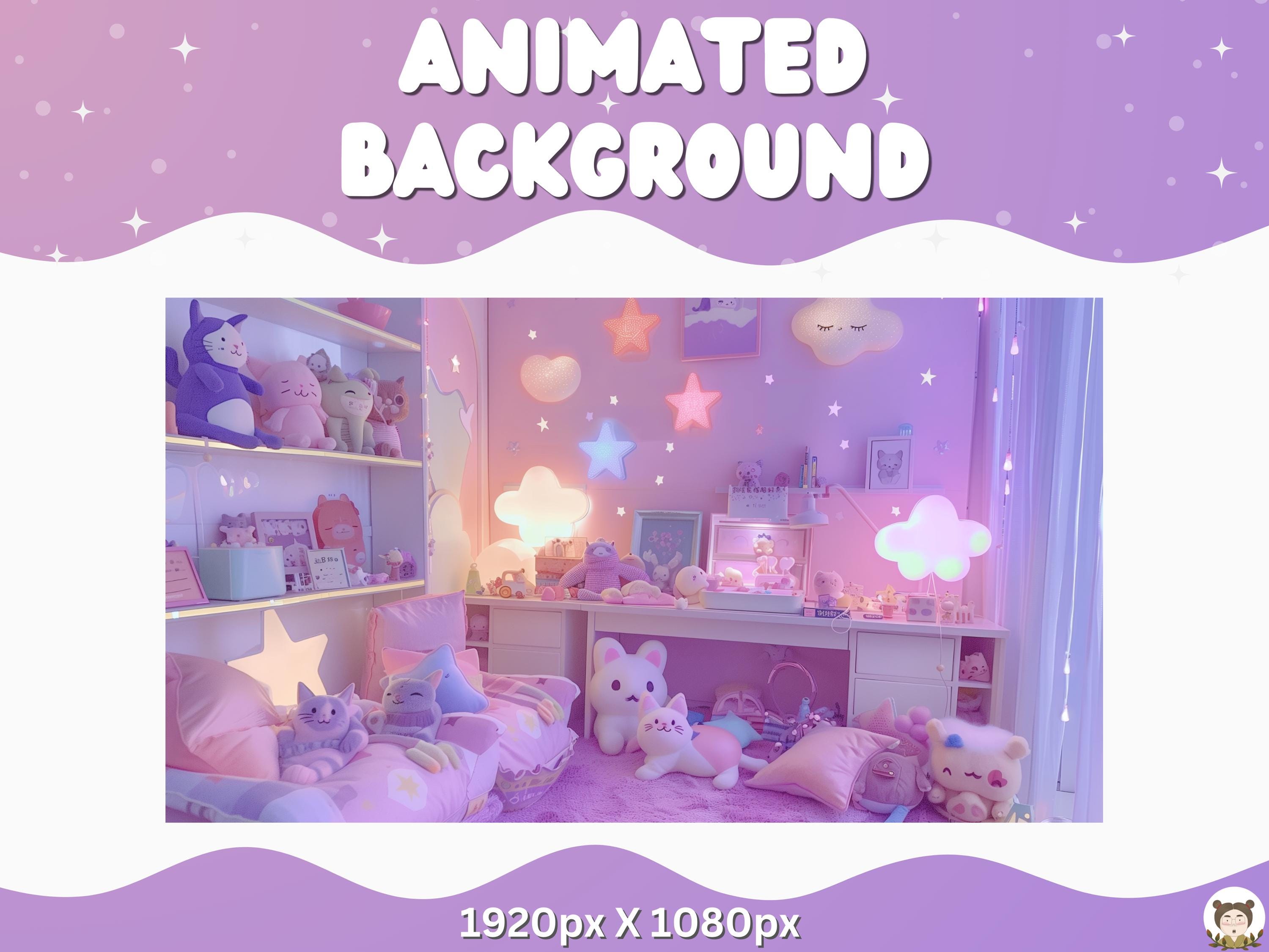 Vtuber Animated Background Purple Twitch Lofi Stream Overlay Vtuber ...
