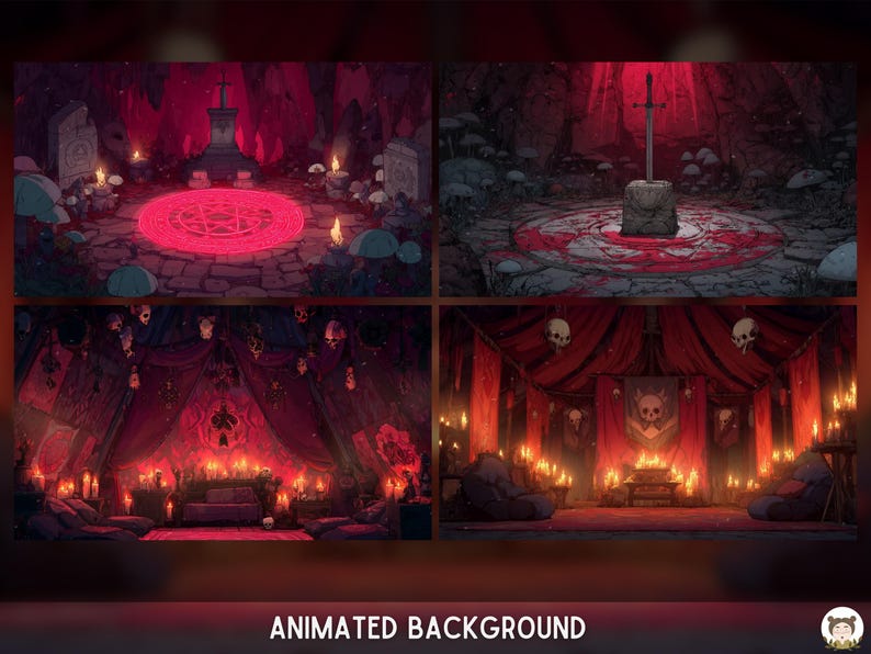 Twitch Overlay Red Lair Animated Stream Overlay Pack Twitch Panels ...