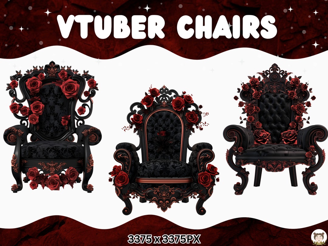 Vtuber Gaming Chair Vtuber Assets Red Gaming Chair Red Rose Gothic ...