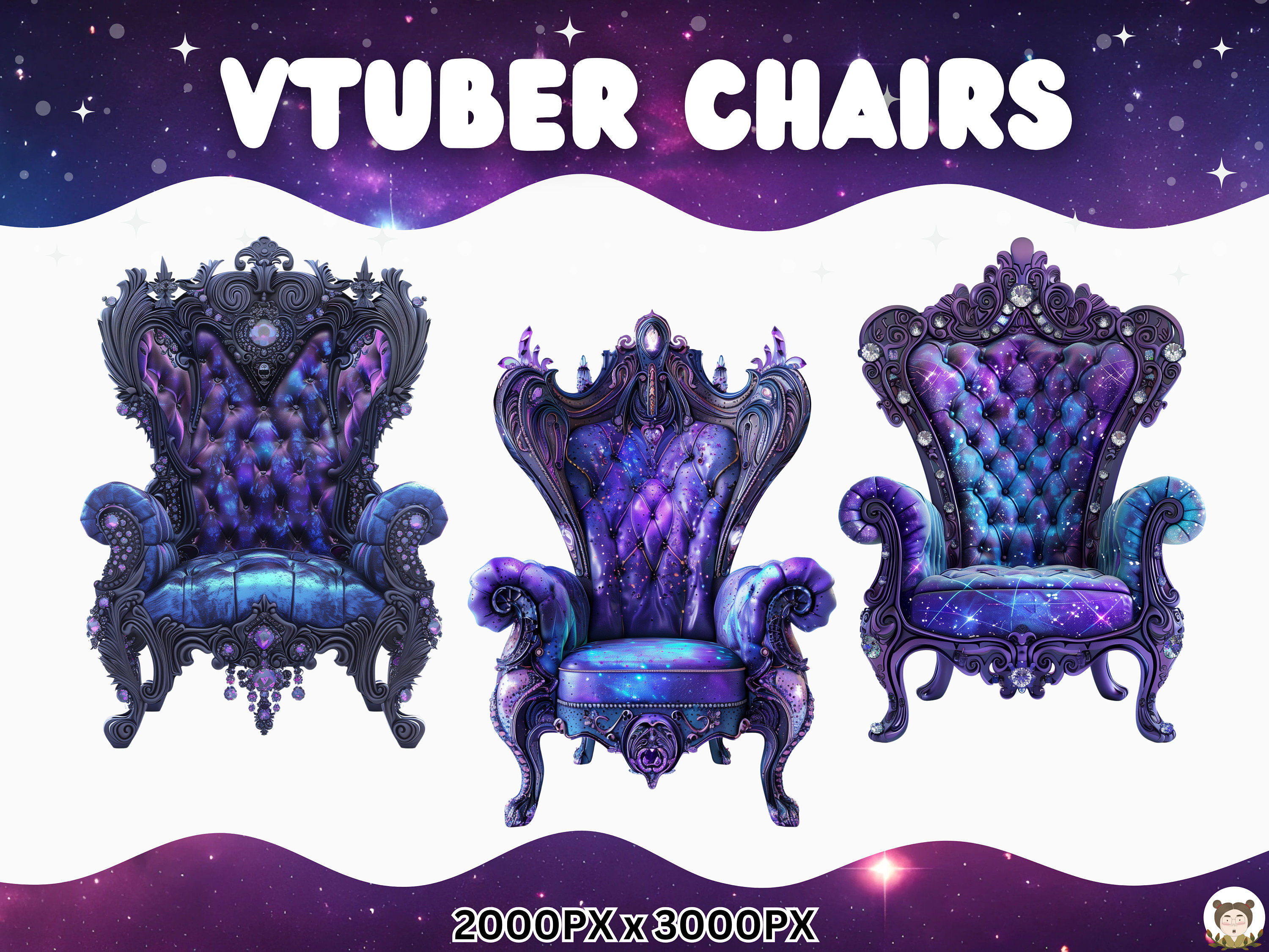 Vtuber Gaming Chair Vtuber Assets Cosmic Gothic Throne Vtube Vdroid Red ...