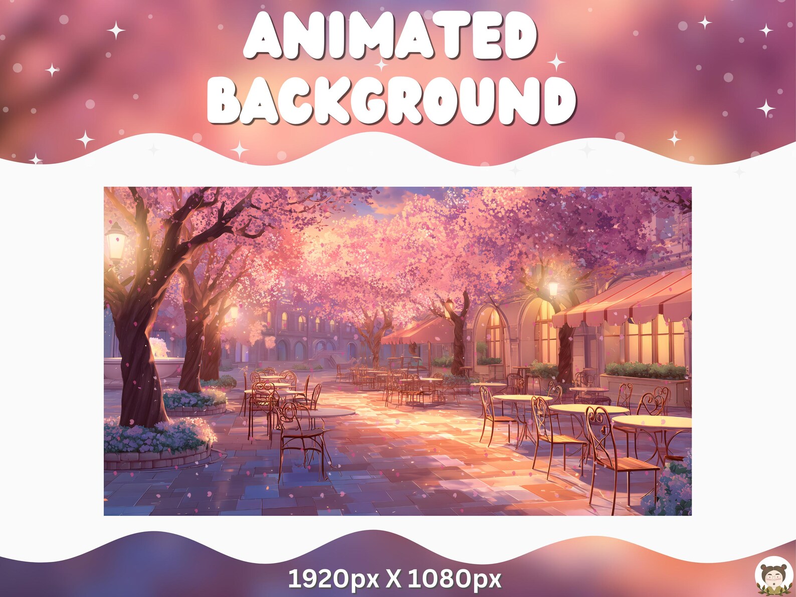 Vtuber Animated Background Coffee Shop Floral Twitch Lofi Stream ...