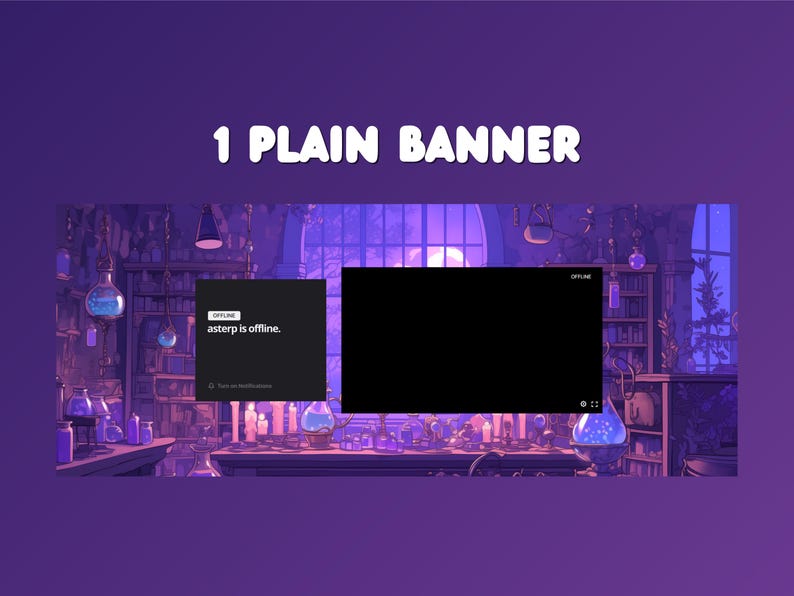 Twitch Banner Template Personalized Stream Violet Twitch Stream Banners ...