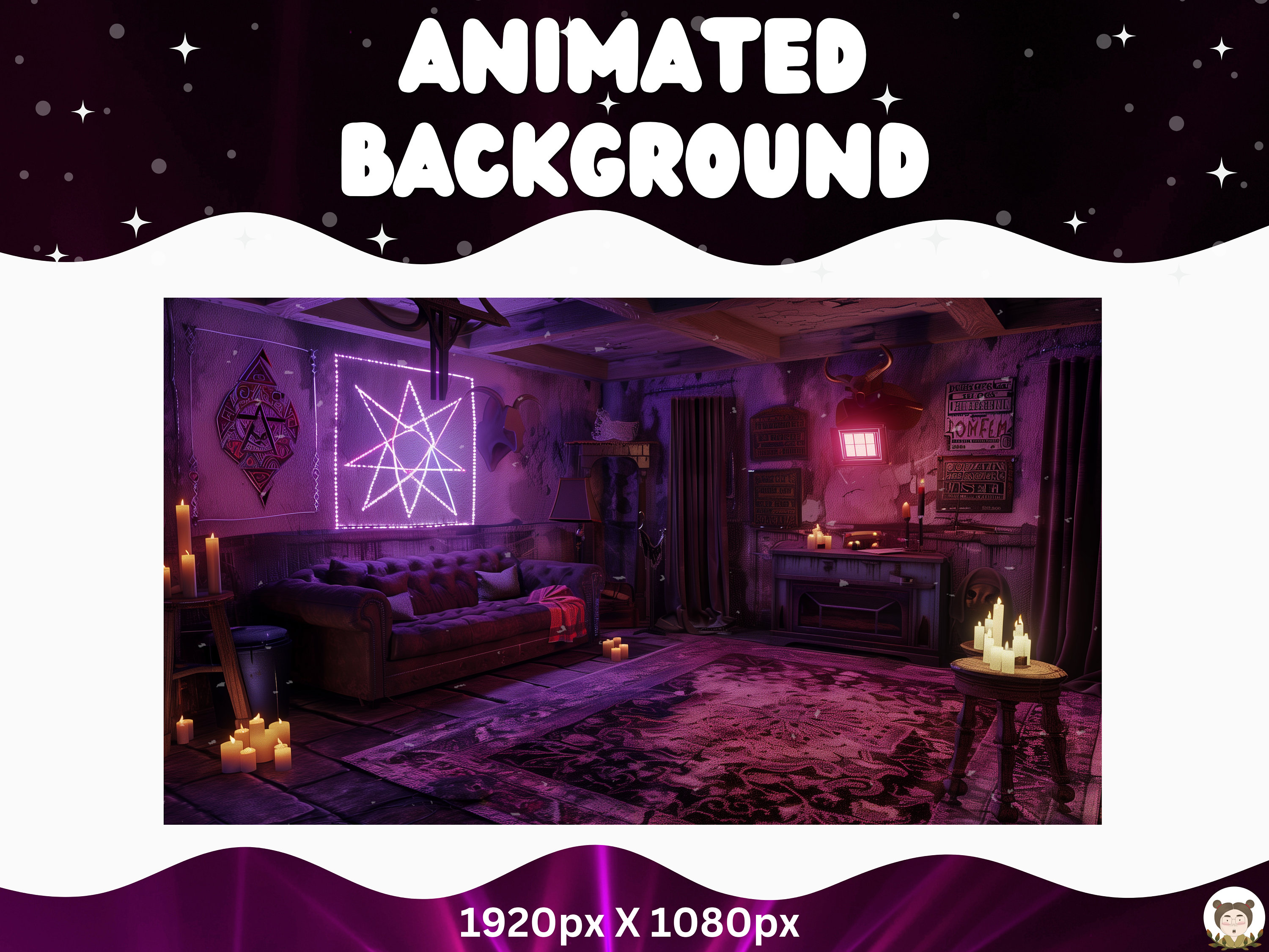 Vtuber Animated Background Pentagram Horror Twitch Fantasy Stream ...
