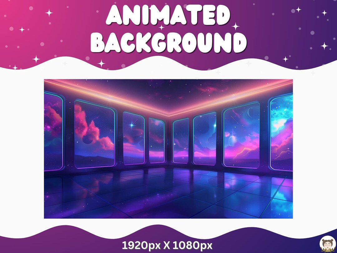 Vtuber Animated Background Galactic Space Twitch Fantasy Stream Overlay ...