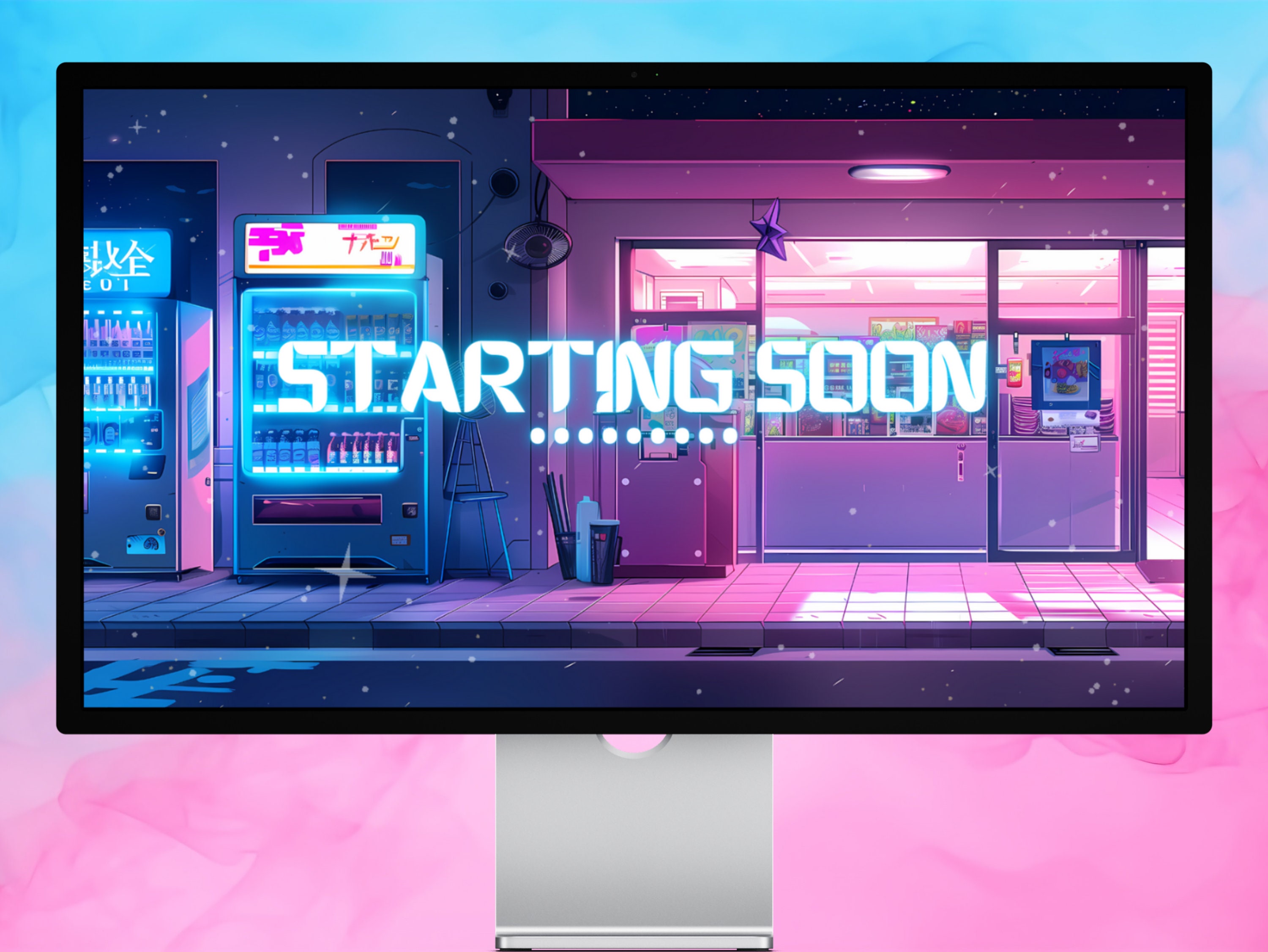 Stream Screens Lofi Store Neon Pink Blue Starting Soon Screen Stream ...