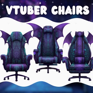 Vtuber Gaming Chair Vtuber Assets Purple Gaming Chair Purple Gothic ...