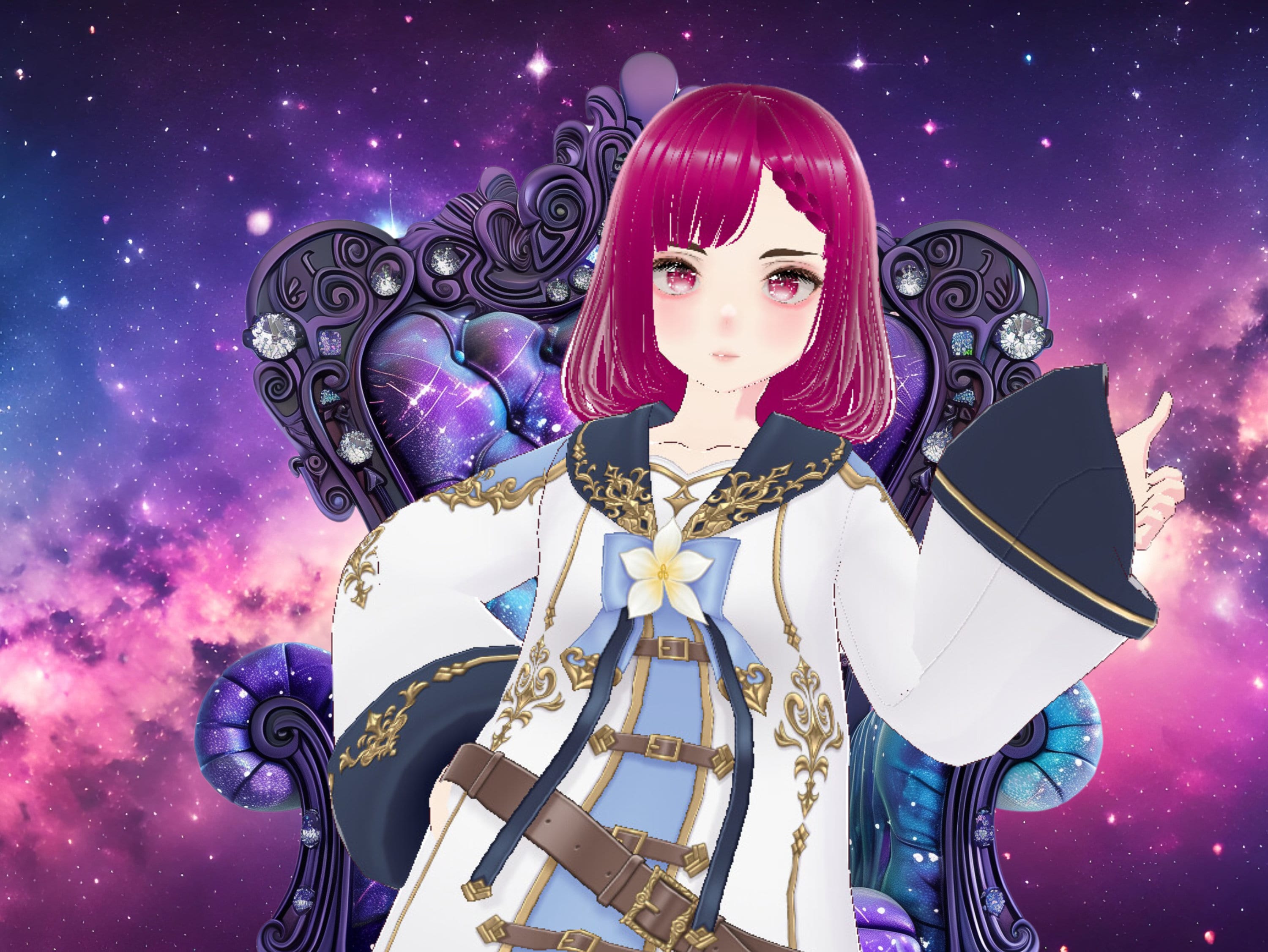 Vtuber Gaming Chair Vtuber Assets Cosmic Gothic Throne Vtube Vdroid Red ...