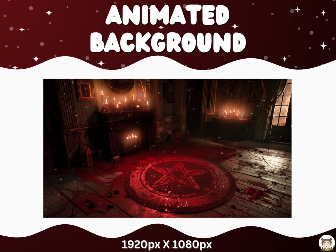 Vtuber Animated Background Pentagram Horror Twitch Fantasy Stream ...