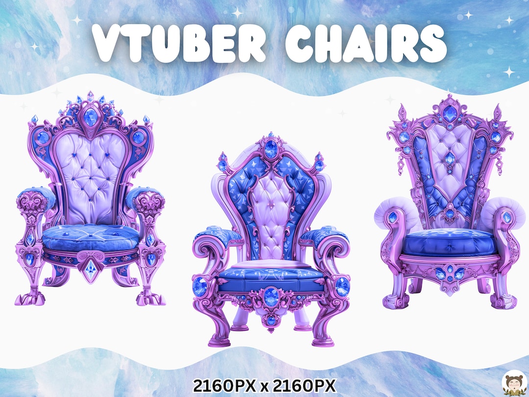 Vtuber Gaming Chair Vtuber Assets Blue Gaming Chair Royal Chair Vtube ...