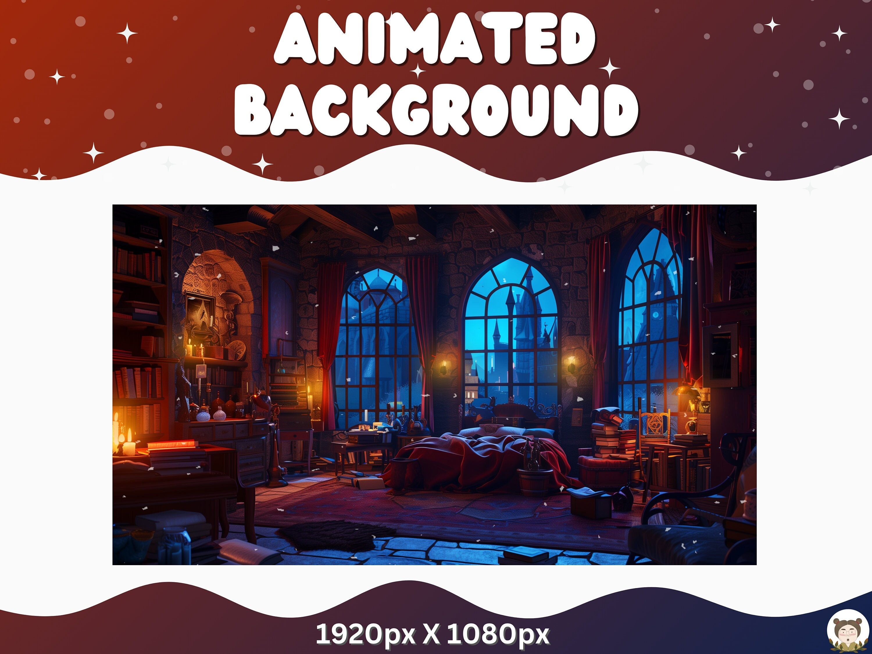 Vtuber Animated Background Vampire Twitch Fantasy Stream Overlay Vtuber ...