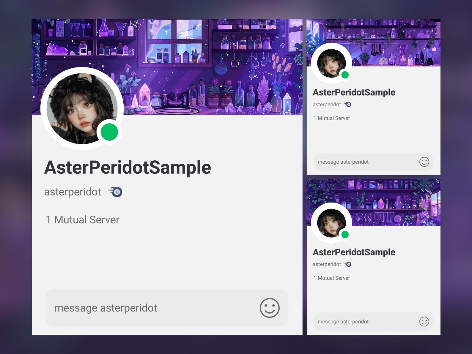 Witch Discord Banner Set: Purple Kawaii Animated Headers (digital ...