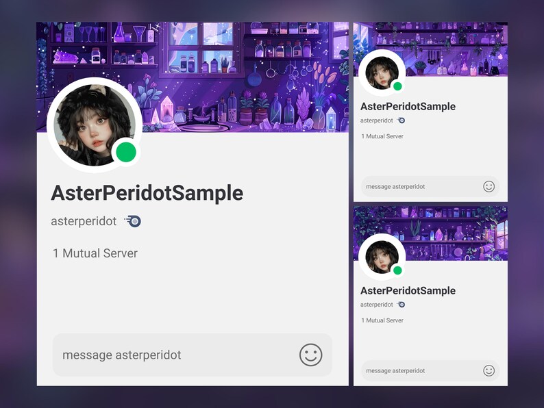 Witch Discord Banner Set: Purple Kawaii Animated Headers (digital ...