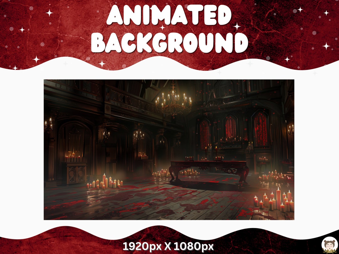 Vtuber Animated Background Vampire Pentagram Horror Twitch Fantasy ...
