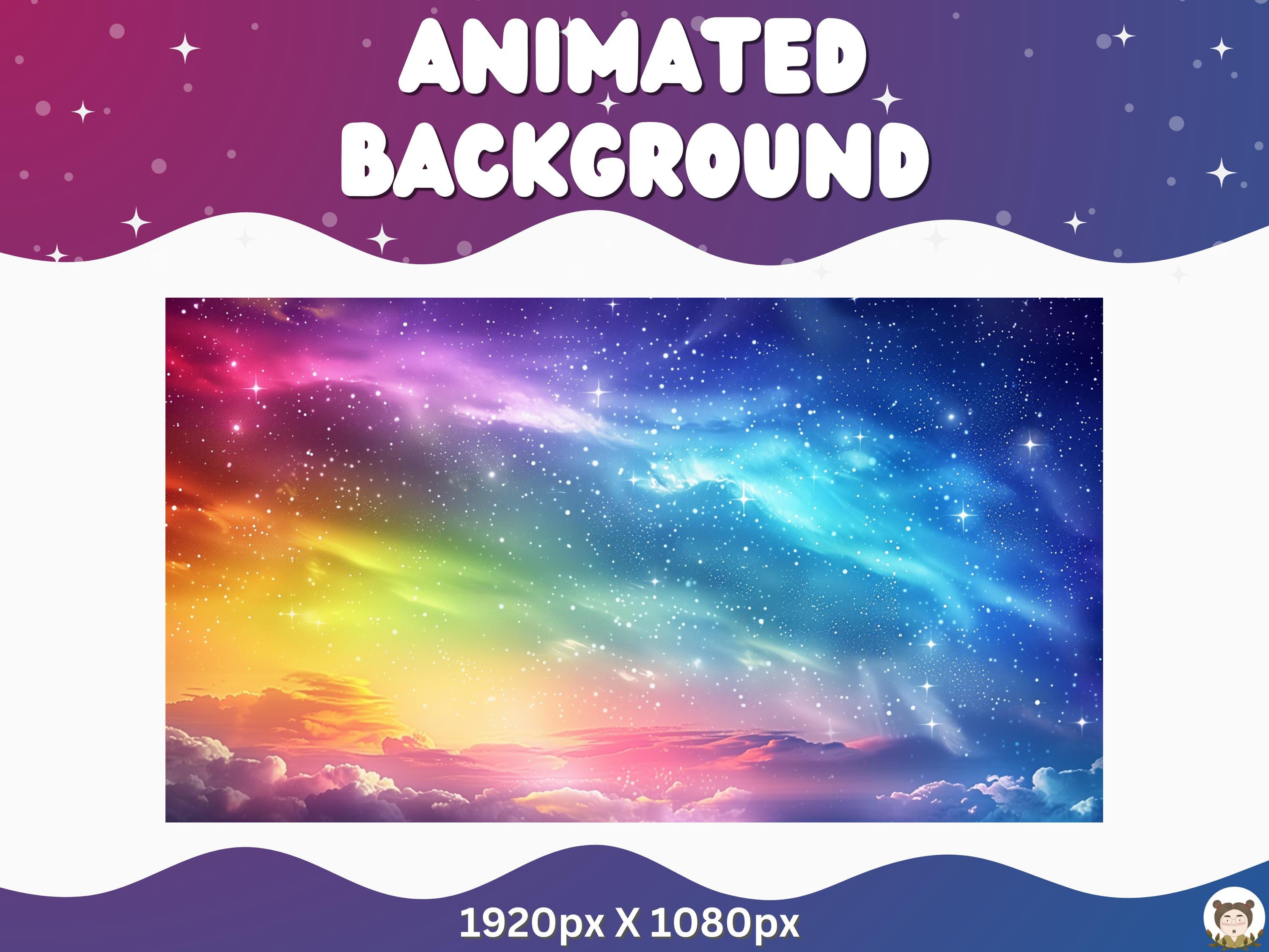 Vtuber Animated Background Rainbow Twitch Lofi Stream Overlay Vtuber ...