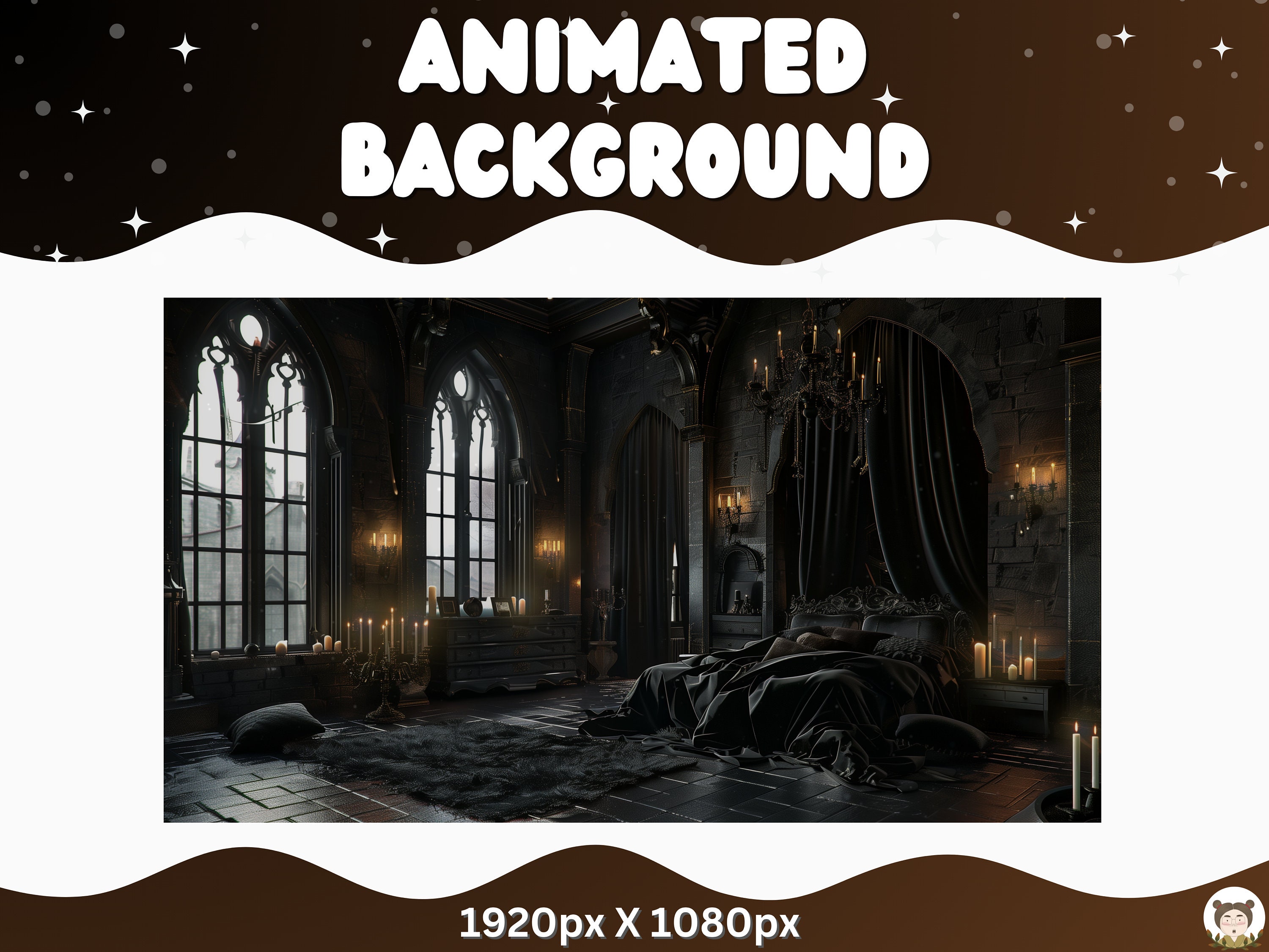 Vtuber Animated Background Gothic Twitch Lofi Stream Overlay Vtuber ...