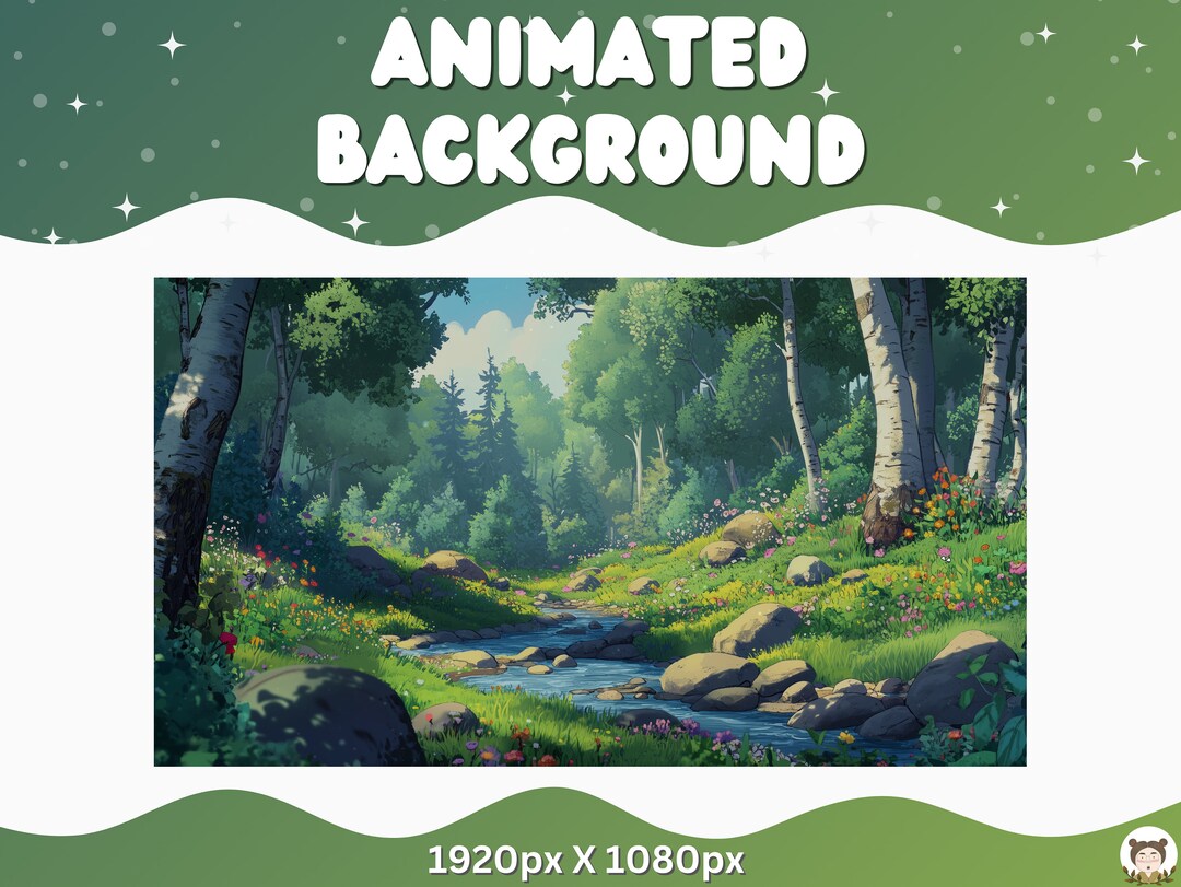 Vtuber Animated Background Green Forest Witch Twitch Fantasy Stream ...
