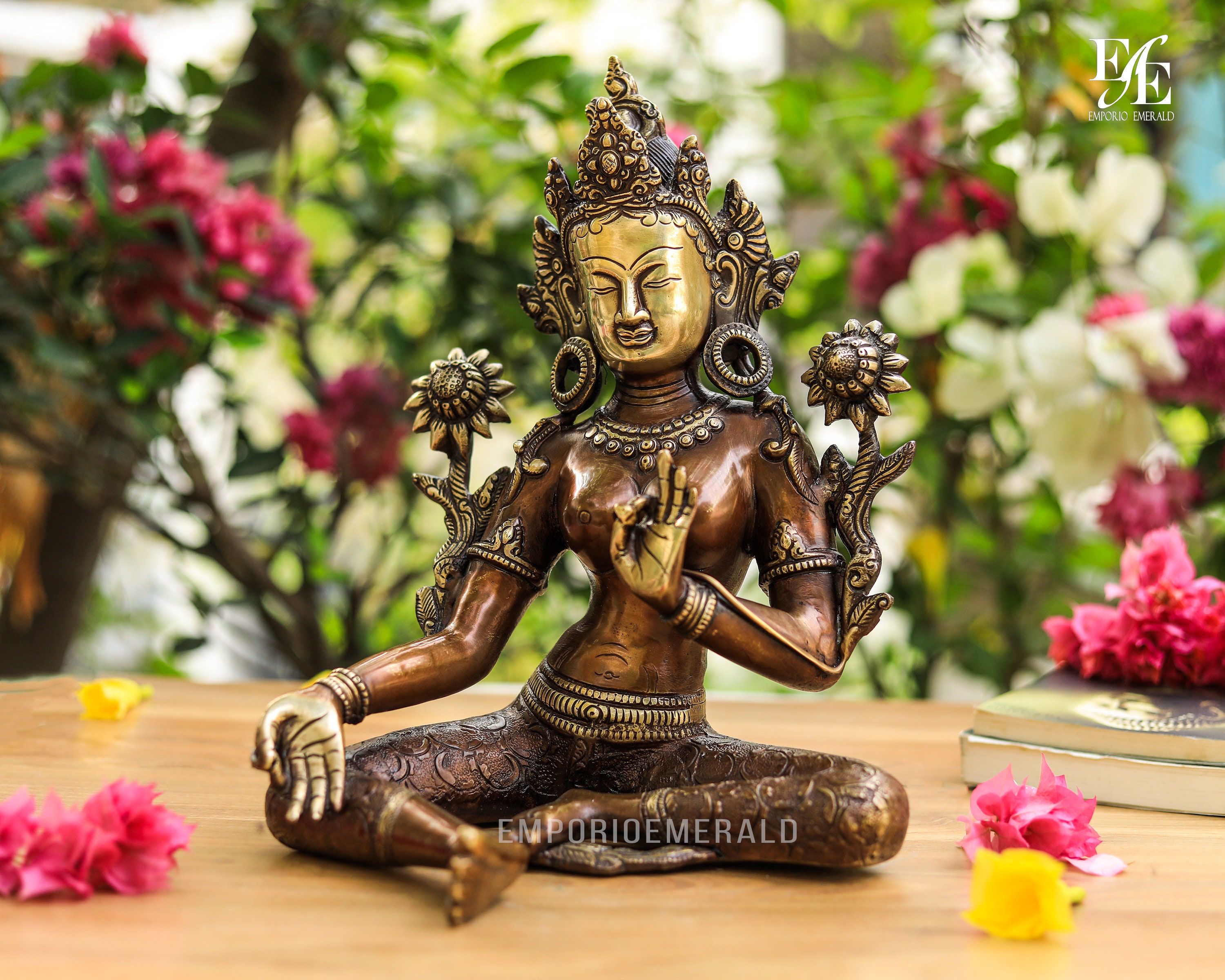 Home & Living Home Décor Statues Brass Antique Finished Lord Buddha ...
