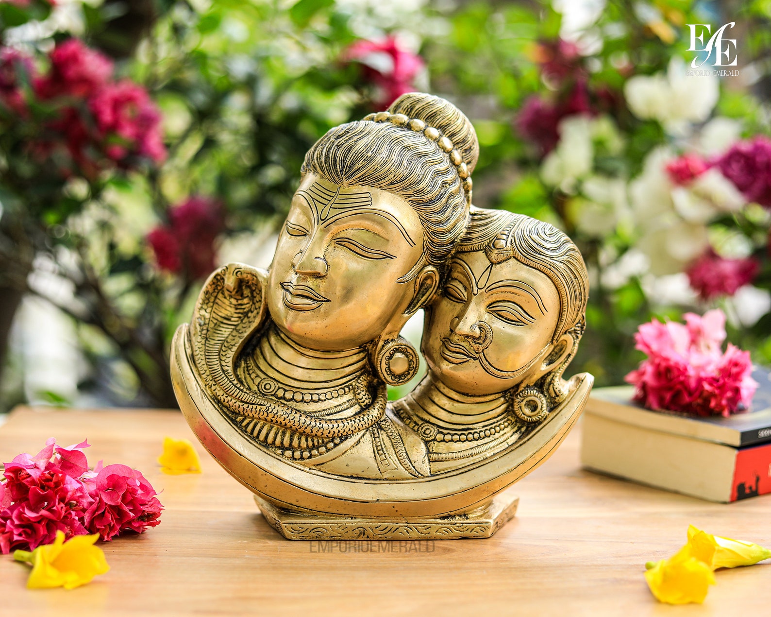 Shiva Parvati Statue Brass Shiva Parvati on Crescent Moon - Etsy