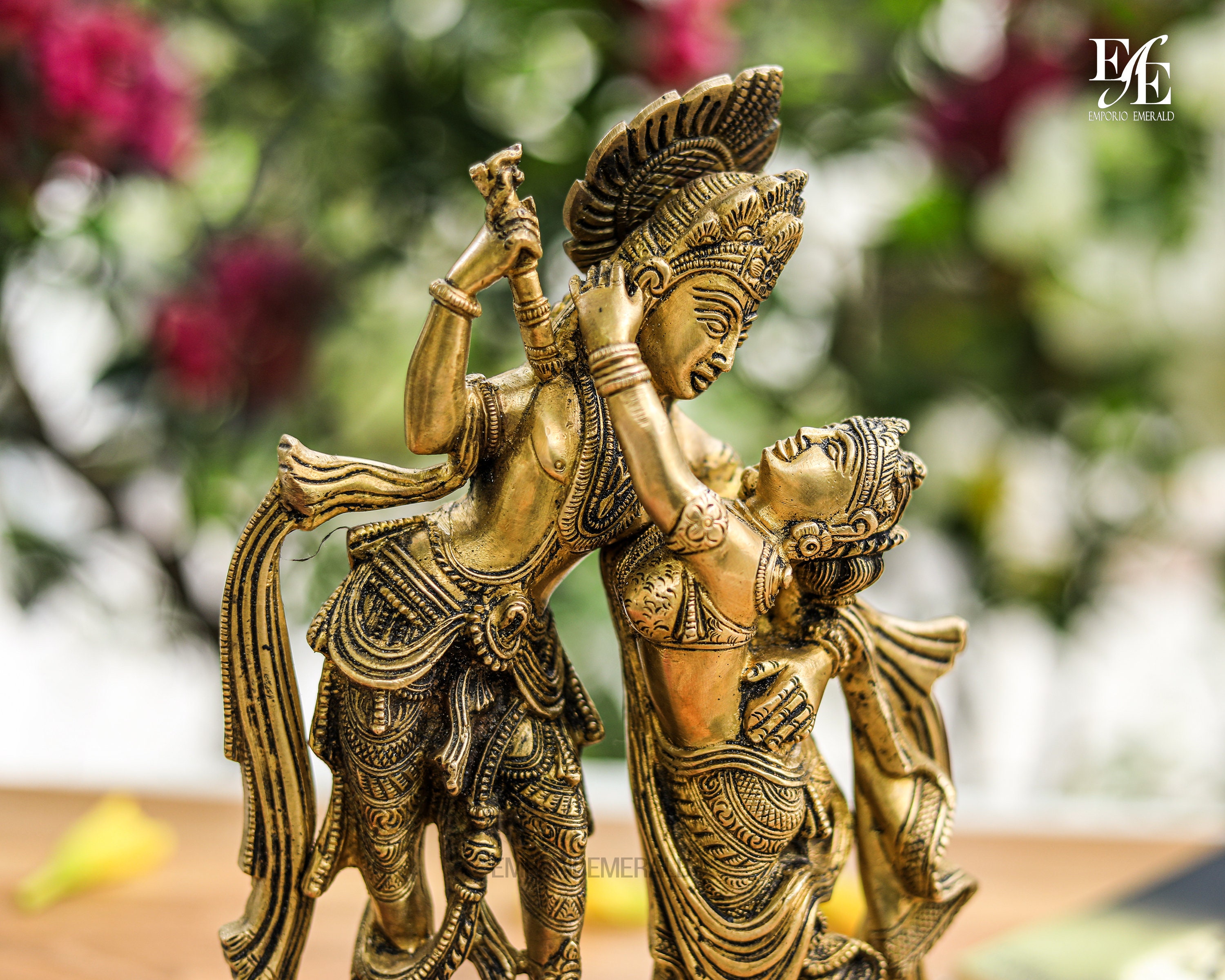 Home & Living Home Décor 32Cm Radha krishna statue Brass indoor outdoor ...