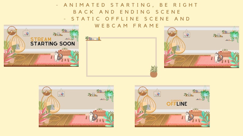 Cozy Twitch Package - Animated; Starting Soon, Be Right Back, Stream ...