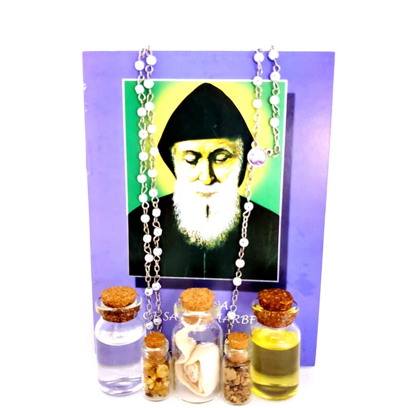 Set of Oil Water Incense Soil Relic Rosary and Novena | Etsy Canada