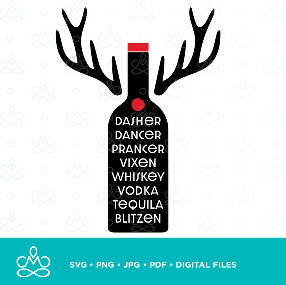 Reindeer Names Alcohol Drinks Christmas SVG Png Jpg Pdf | Etsy