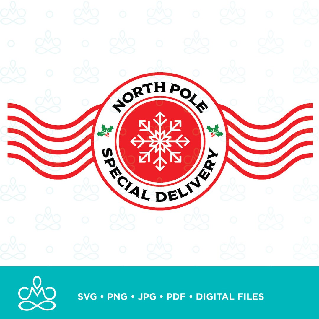 North Pole Stamp SVG, Png, Jpg, Pdf, Printable, Digital, Instant ...