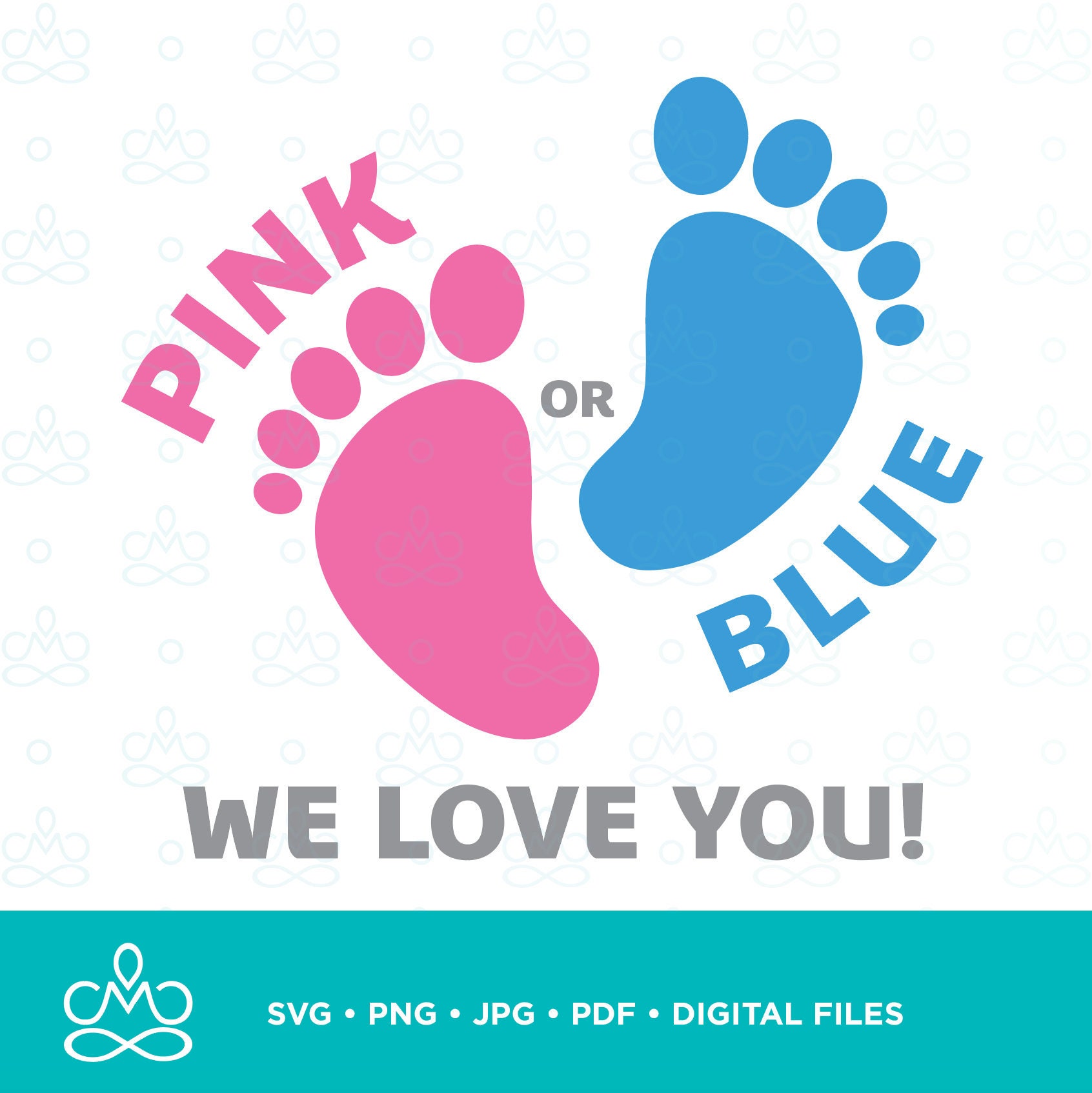 Gender Reveal Pink or Blue SVG Png Jpg Pdf Printable - Etsy