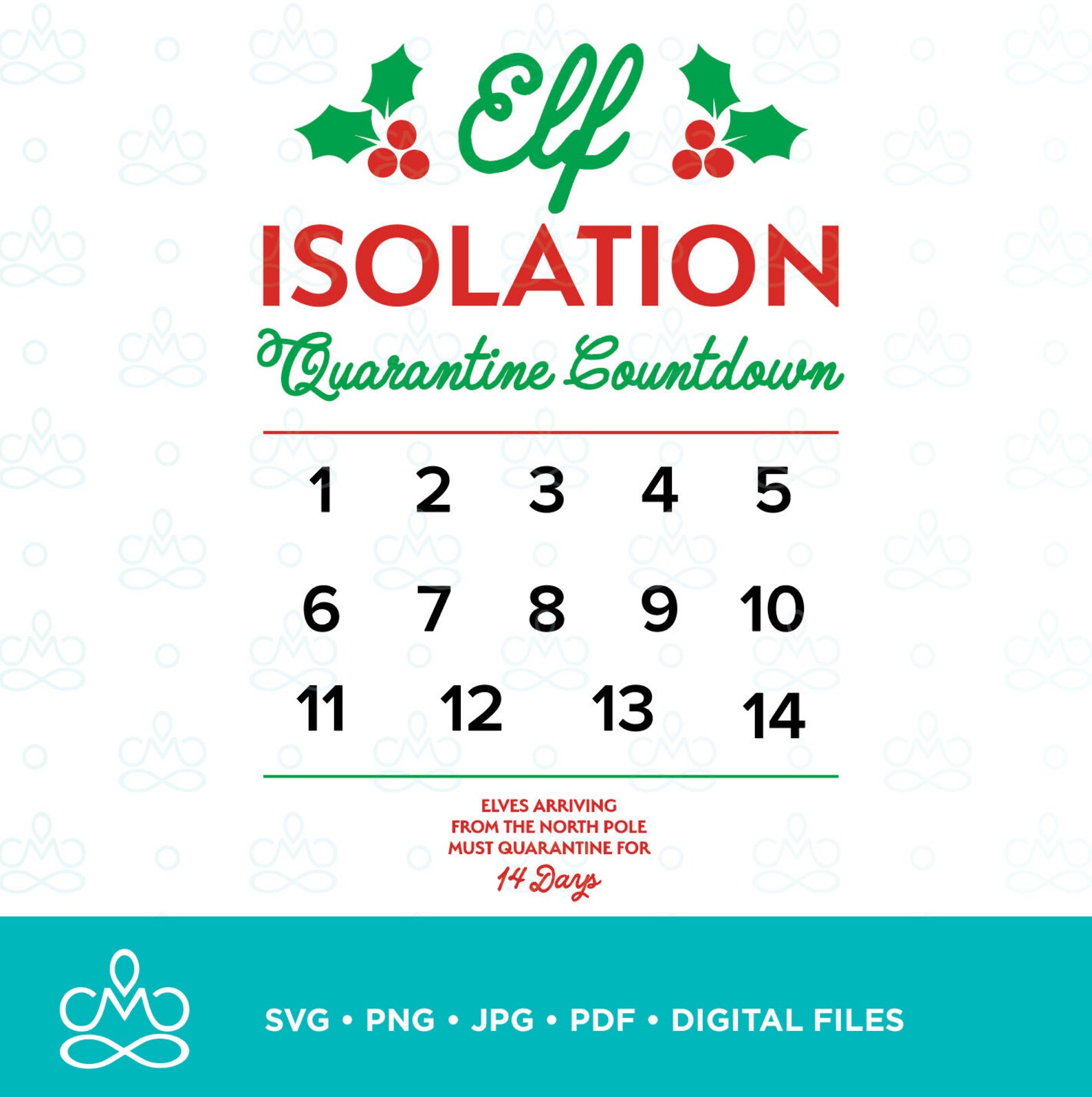 Elf Quarantine Isolation Countdown SVG Png Jpg Pdf - Etsy